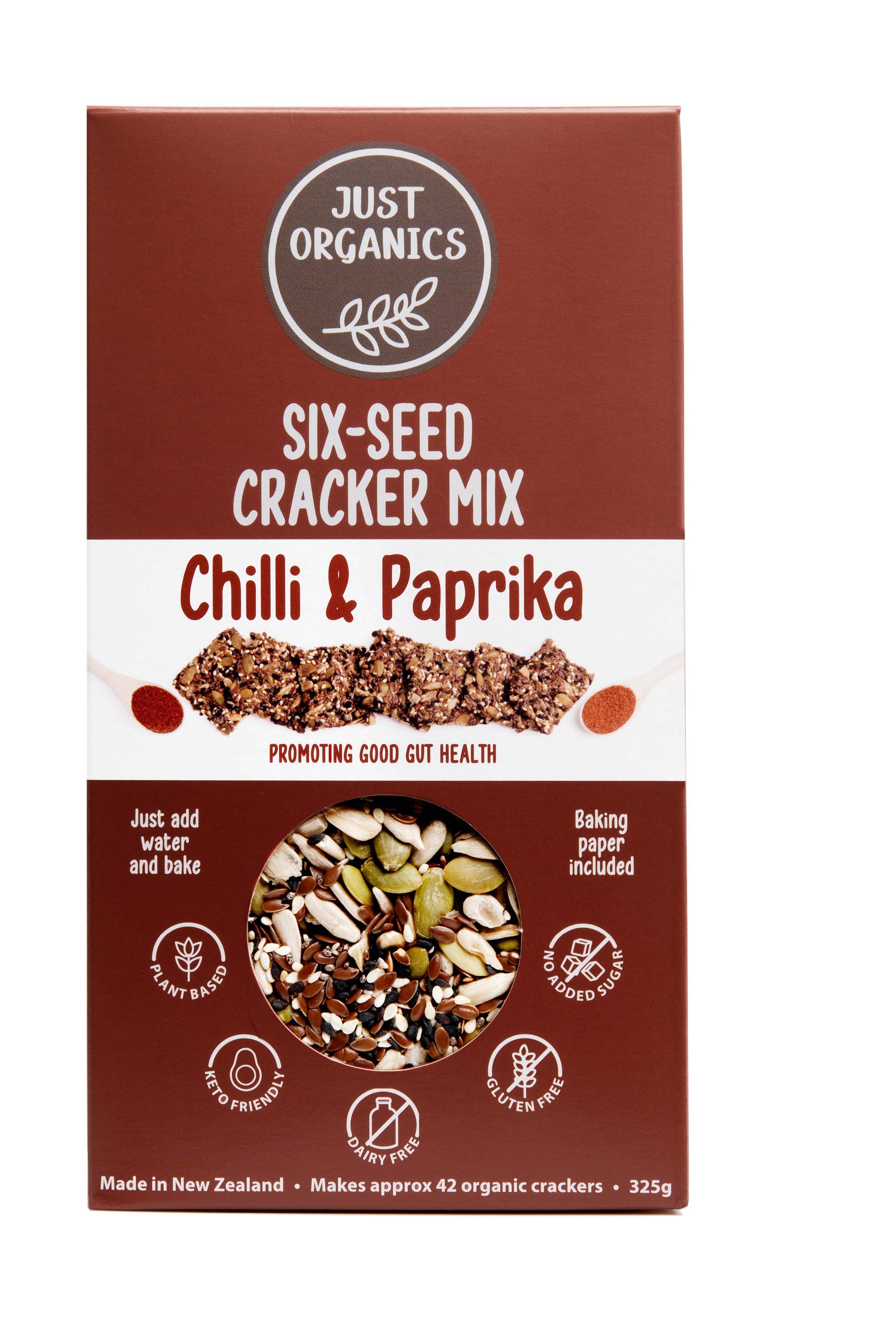 Organic Six Seed Cracker Mix - Chilli & Paprika – Just Organics